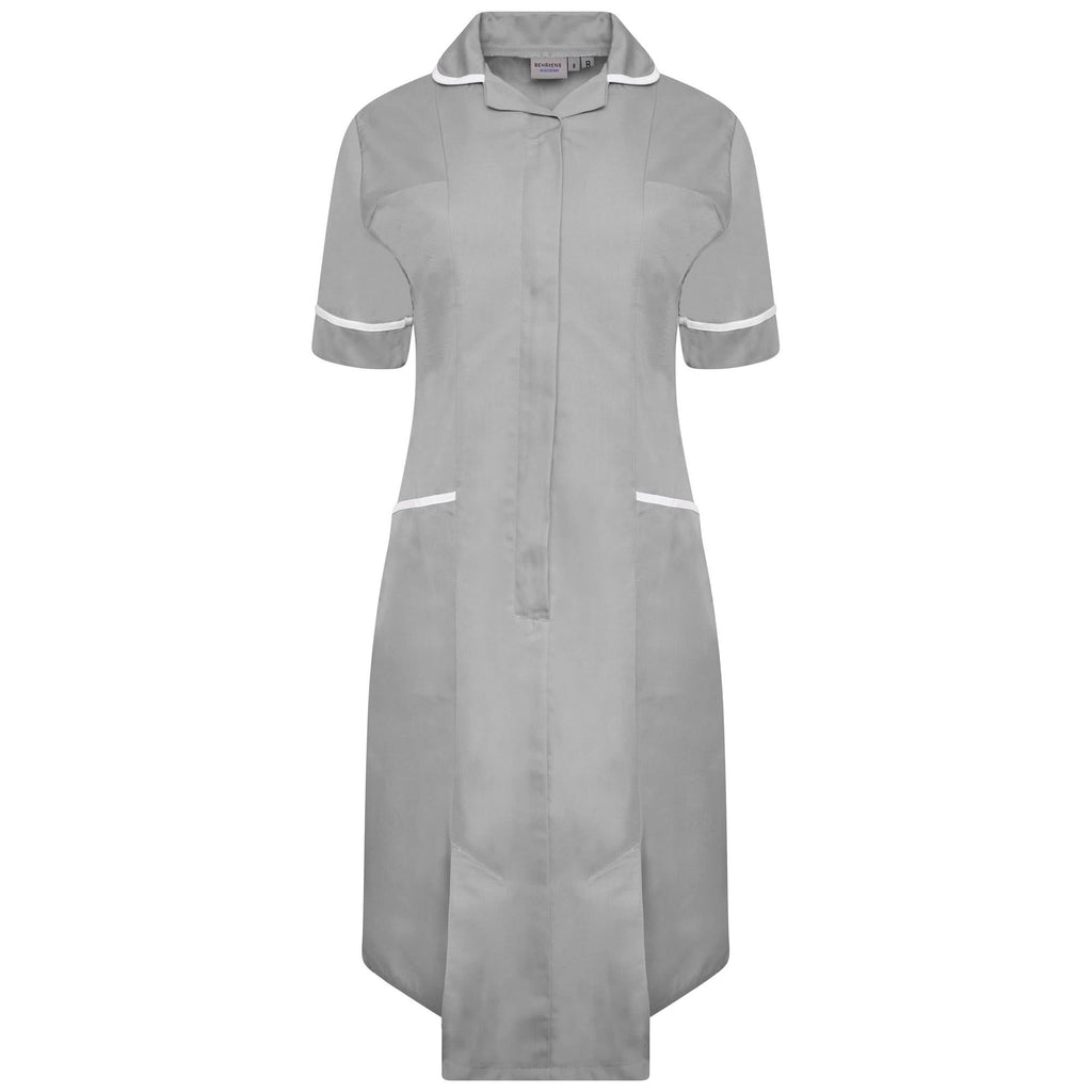 NCLD - Grey Healthcare Dress (White Trim) – The Staff Uniform Company