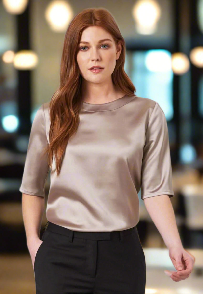 2362 - Ravenna Satin Blouse – The Staff Uniform Company